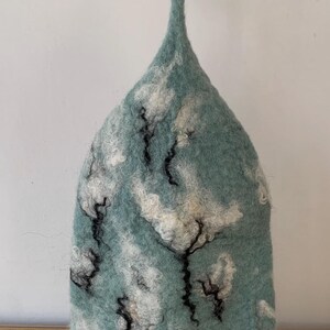 Large Wet Felted Coffee Cosy - Blue Dandelion Clocks - Unique Gift for ...