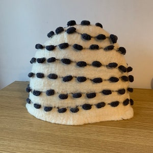 Large Wet Felted Tea Cosy Blue Fluffy Bobbles on White Unique Gift for ...
