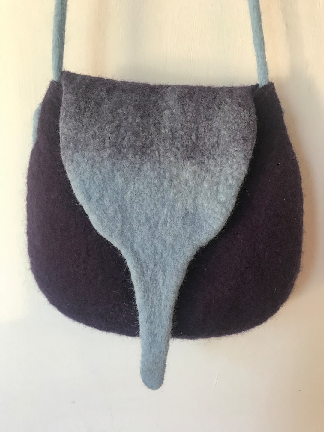Stylish Wet Felted Cross Body/shoulder Bag – Teal and Aubergine ...