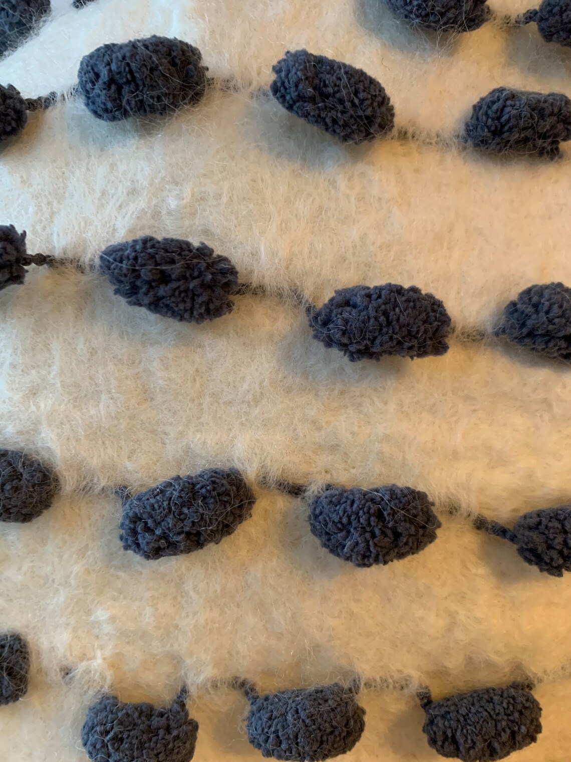 Large Wet Felted Tea Cosy Blue Fluffy Bobbles on White Unique Gift for ...