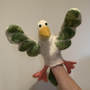 Glove Puppet - Bird - Wet Felted Hand Puppet, Interactive Children's ...