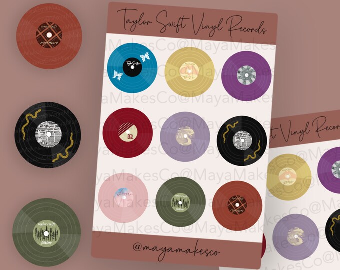 Taylor Swift Vinyl Record Sticker Sheet Taylor Swift Stickers - Etsy