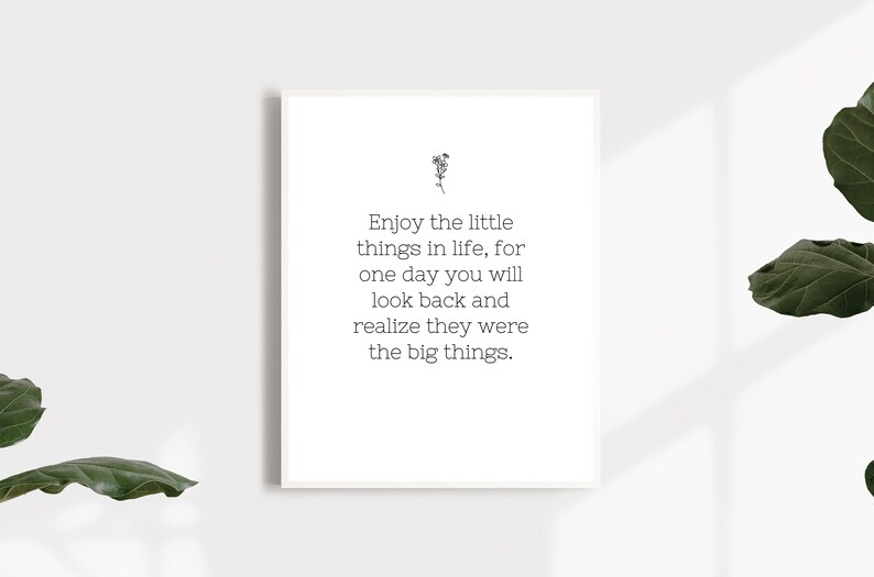Enjoy the Little Things Printable Art, Inspirational Wall Art, Wall Art ...