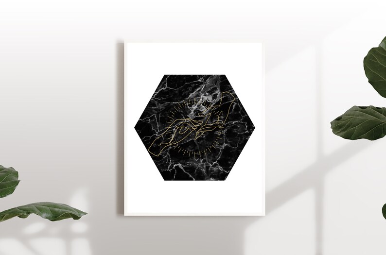 Marble Print, Abstract Art, Black Marble Poster, Printable Art, Marble ...