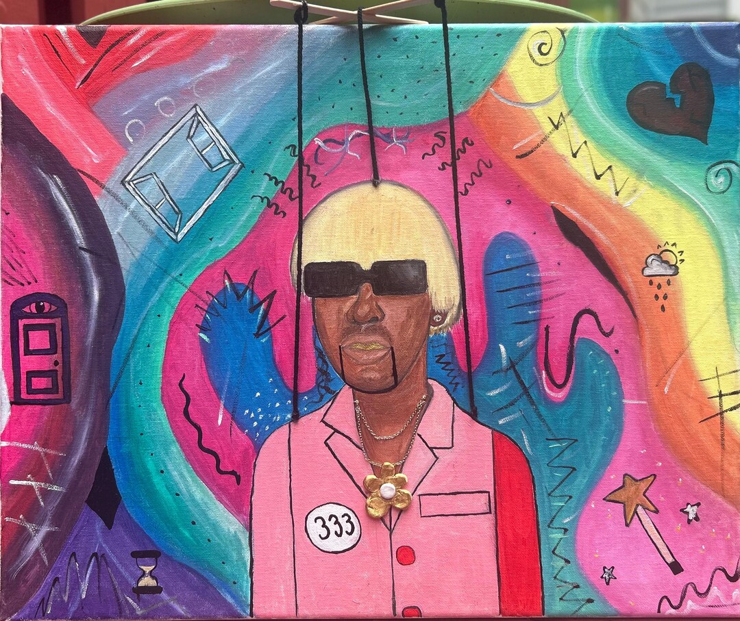 Tyler the Creator Painting, Tyler the Creator Art, Oil Painting, Mixed ...