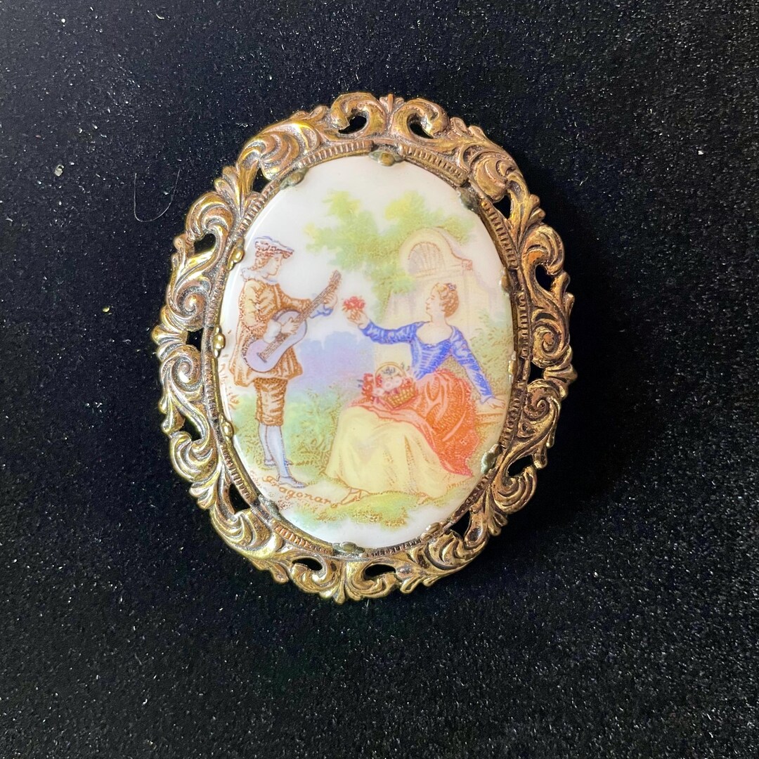 Vintage West Germany Fragonard Rococo Baroque Courting Couple Victorian ...