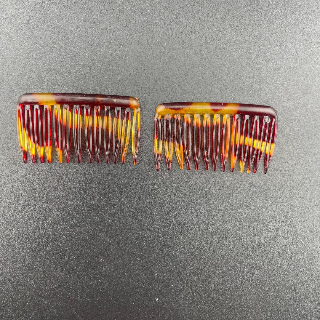 Vintage Goody “kant Slip” Mini Side Combs - Faux Tortoise Shell - Set ...