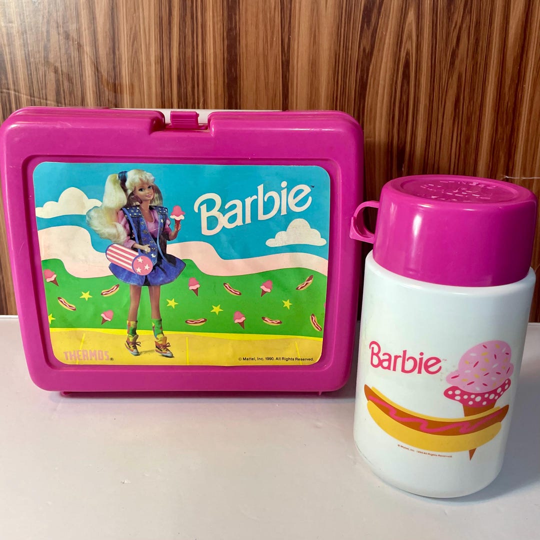 Vintage 1990 Barbie Lunchbox With Thermos - Etsy