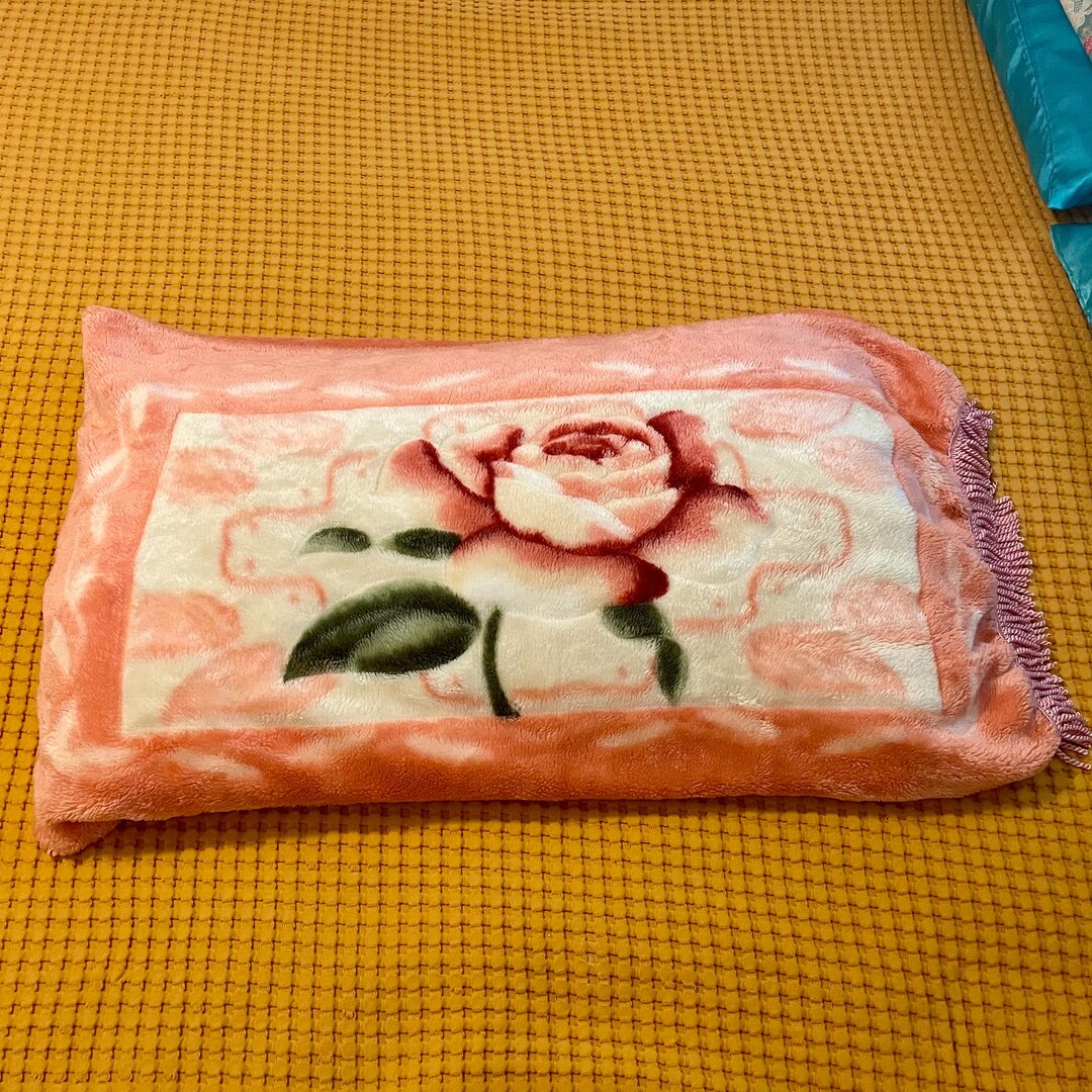 Vintage Plush King-size Pink Rose Pillow Sham Set (2) - Etsy