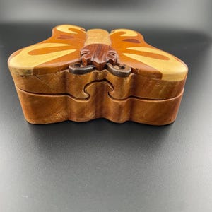 Vintage Inlaid Wood Butterfly Puzzle Box - Etsy