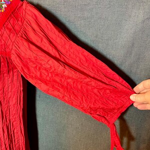 Vintage Handmade Red Embroidered House Dress OS - Etsy