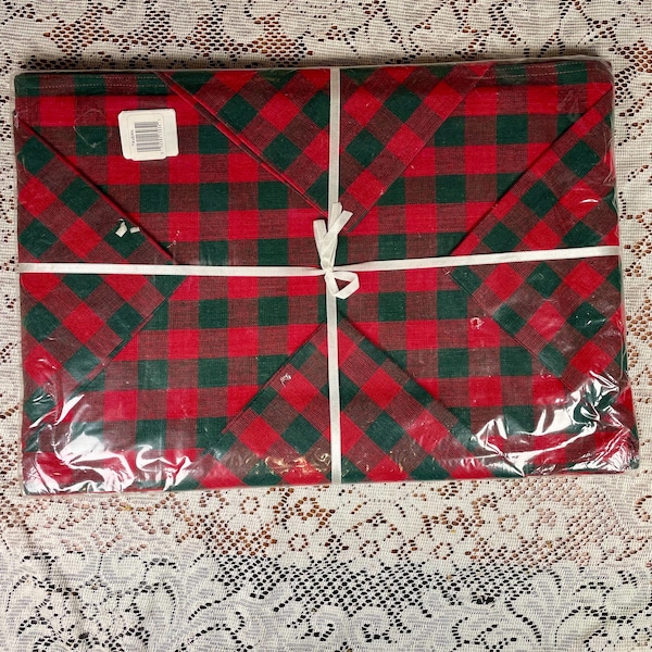 Vintage Red Plaid Napkins - Etsy