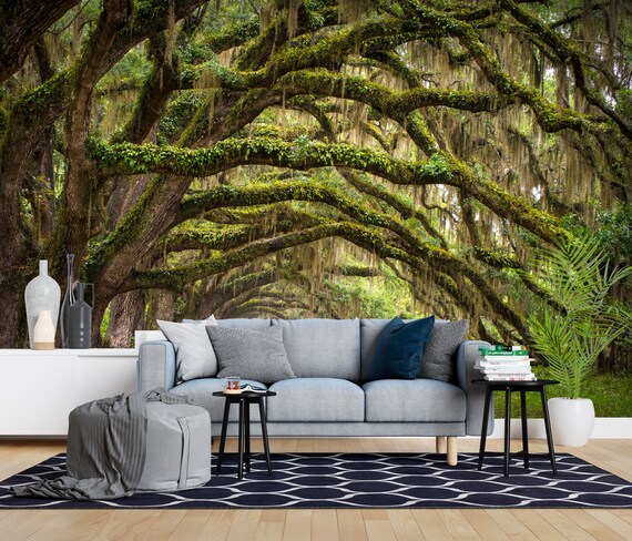 Nature Wallpaper Green Forest 3d Landscape Peel And Stick Removable Non ...