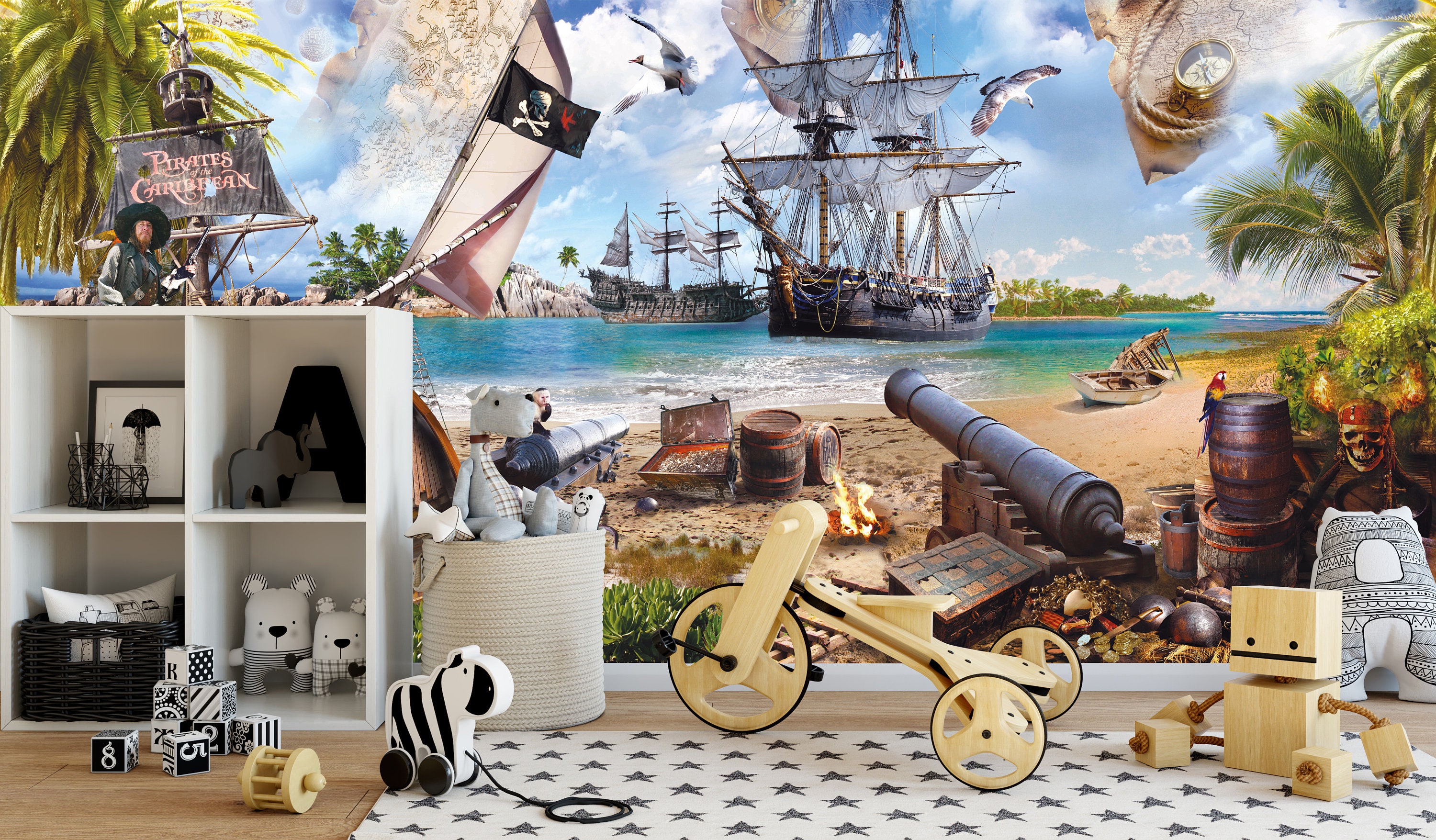 Pirates Kids Wall Mural Pirate Ship Wall Decal Pirate Ship - Etsy