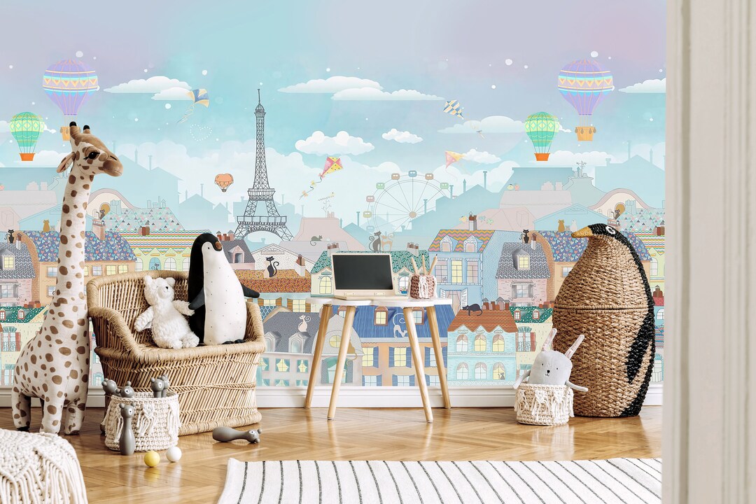 Soft Color Kids Wallpaper Cartoon Nursery Non Woven Eco Material ...