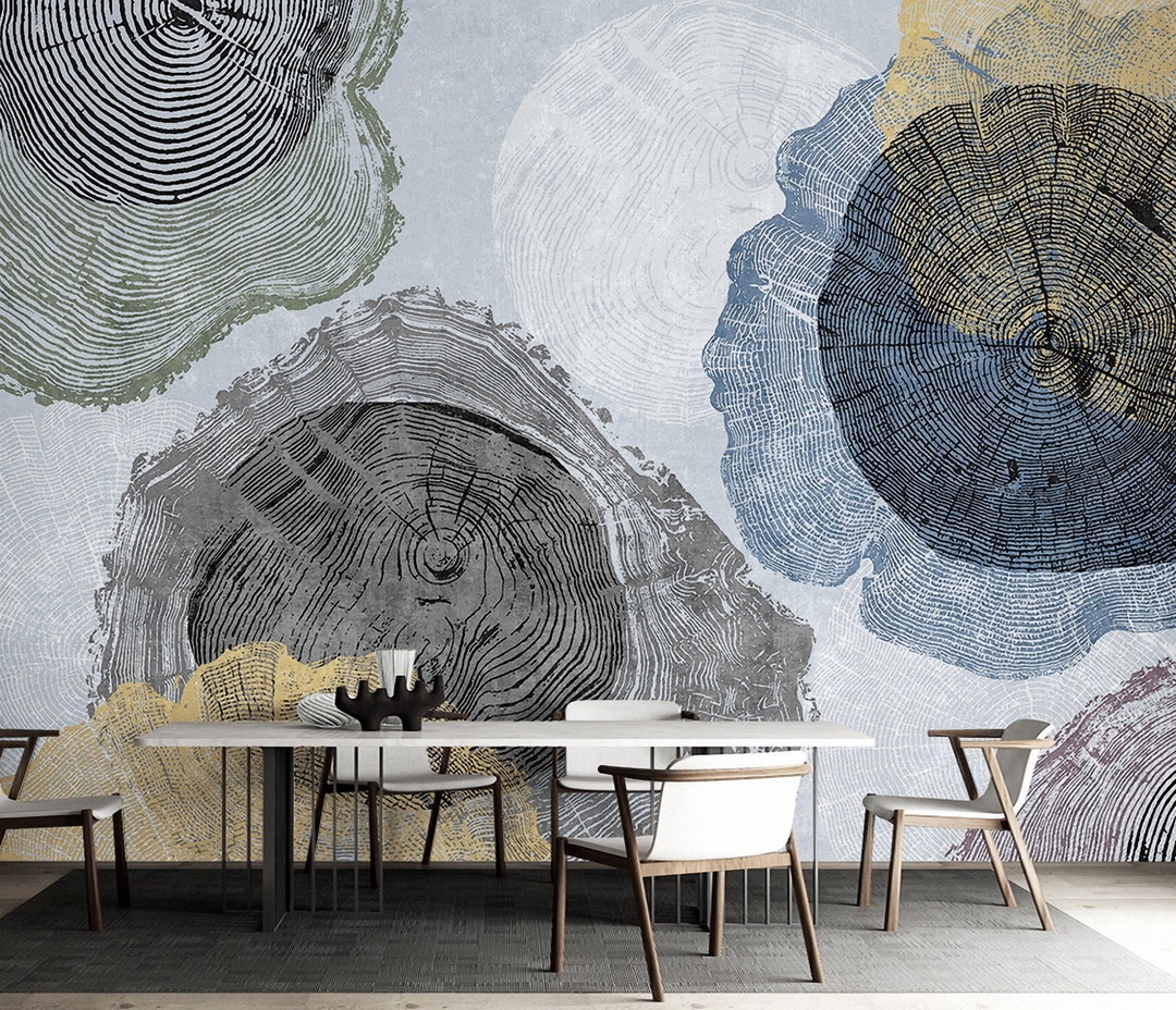 Wood Ring Wallpaper Wooden Abstract 3d Peel and Stick Non Woven Self ...