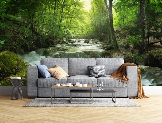 Nature Wallpaper Green Forest 3d Landscape Peel And Stick Removable Non ...