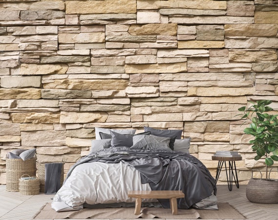 Faux Stone Wallpaper Textured