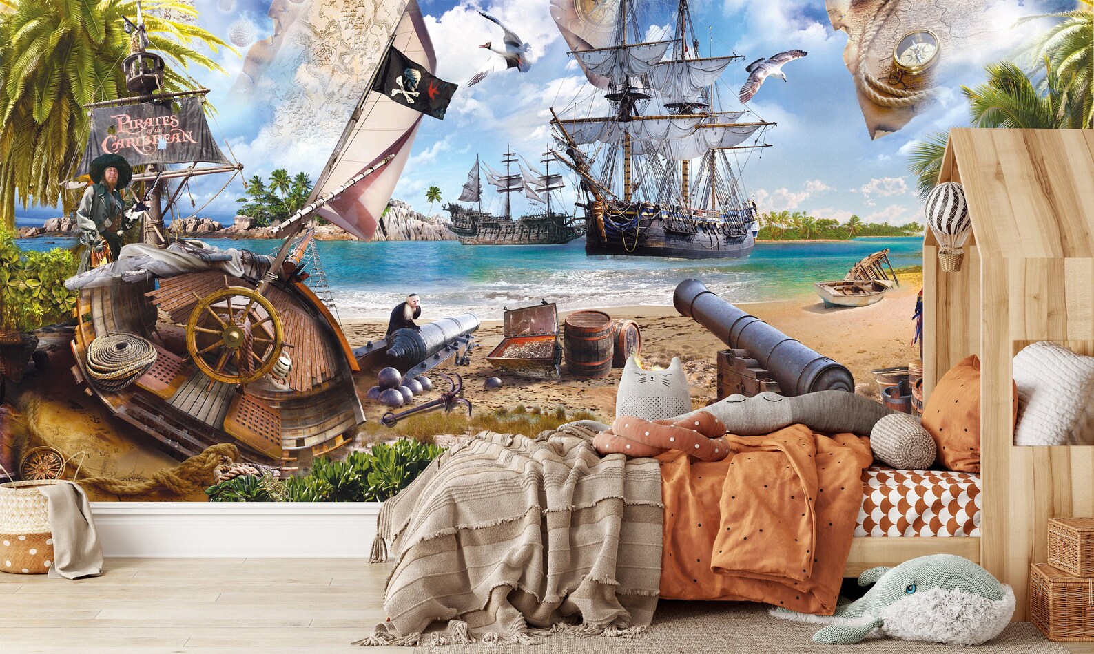 Pirates Kids Wall Mural Pirate Ship Wall Decal Pirate Ship | Etsy