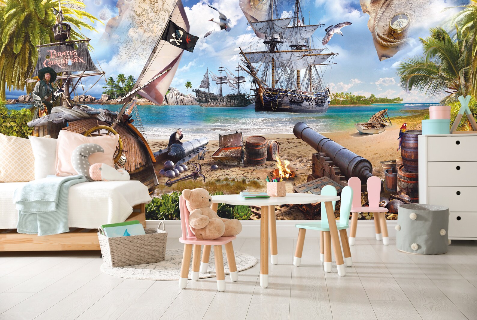Pirates Kids Wall Mural Pirate Ship Wall Decal Pirate Ship | Etsy