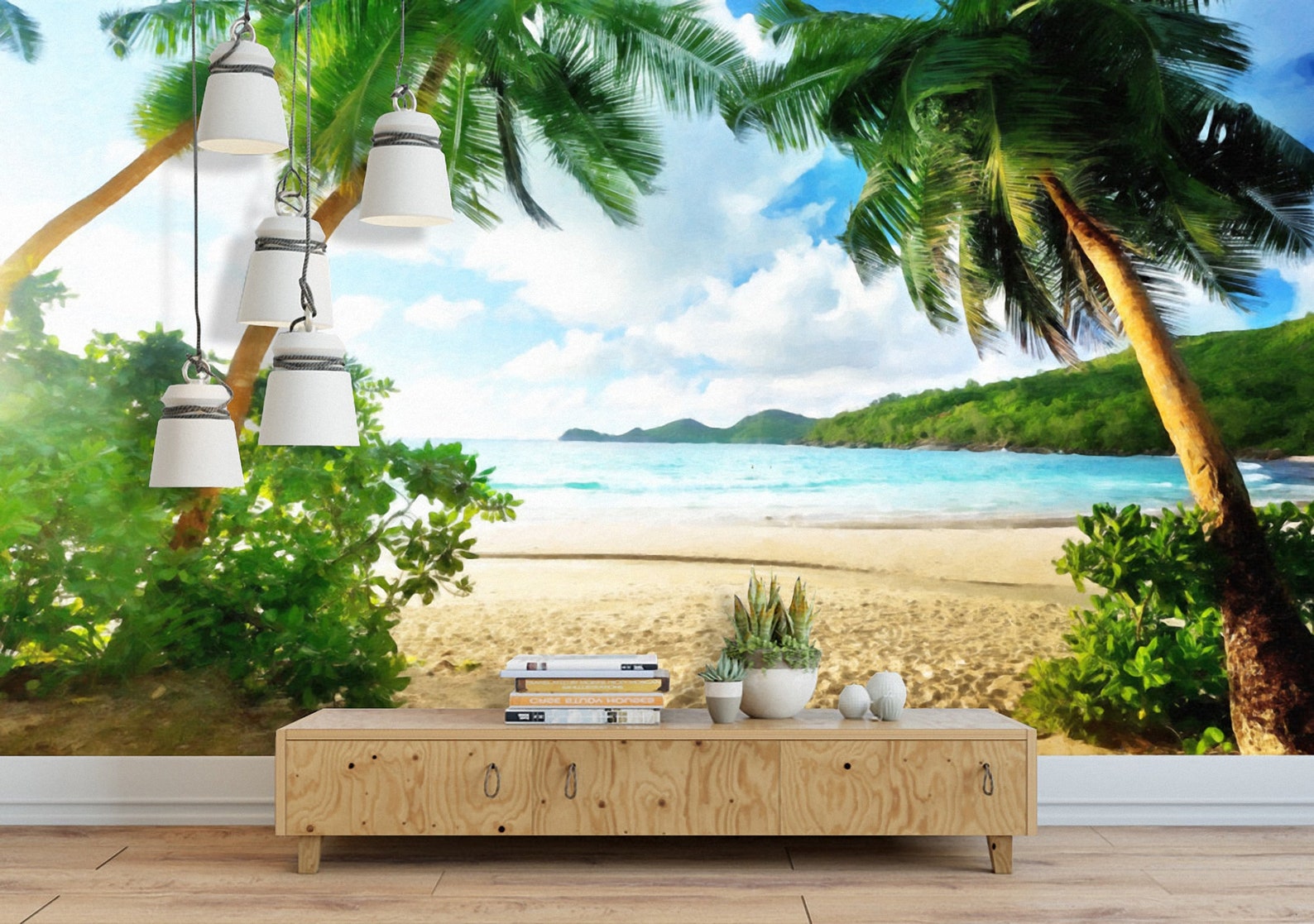 Beach Removable Wallpaper Sea Ocean Wave Landscape Nature Peel - Etsy
