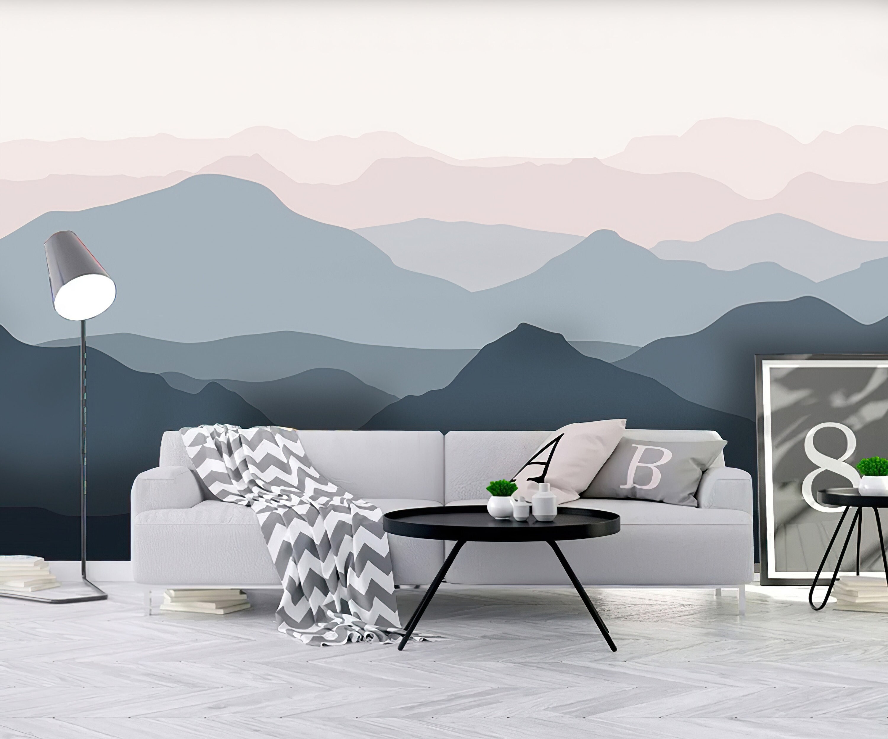 Mountain Wallpaper Soft Color Watercolor Nature 3d Landscape - Etsy