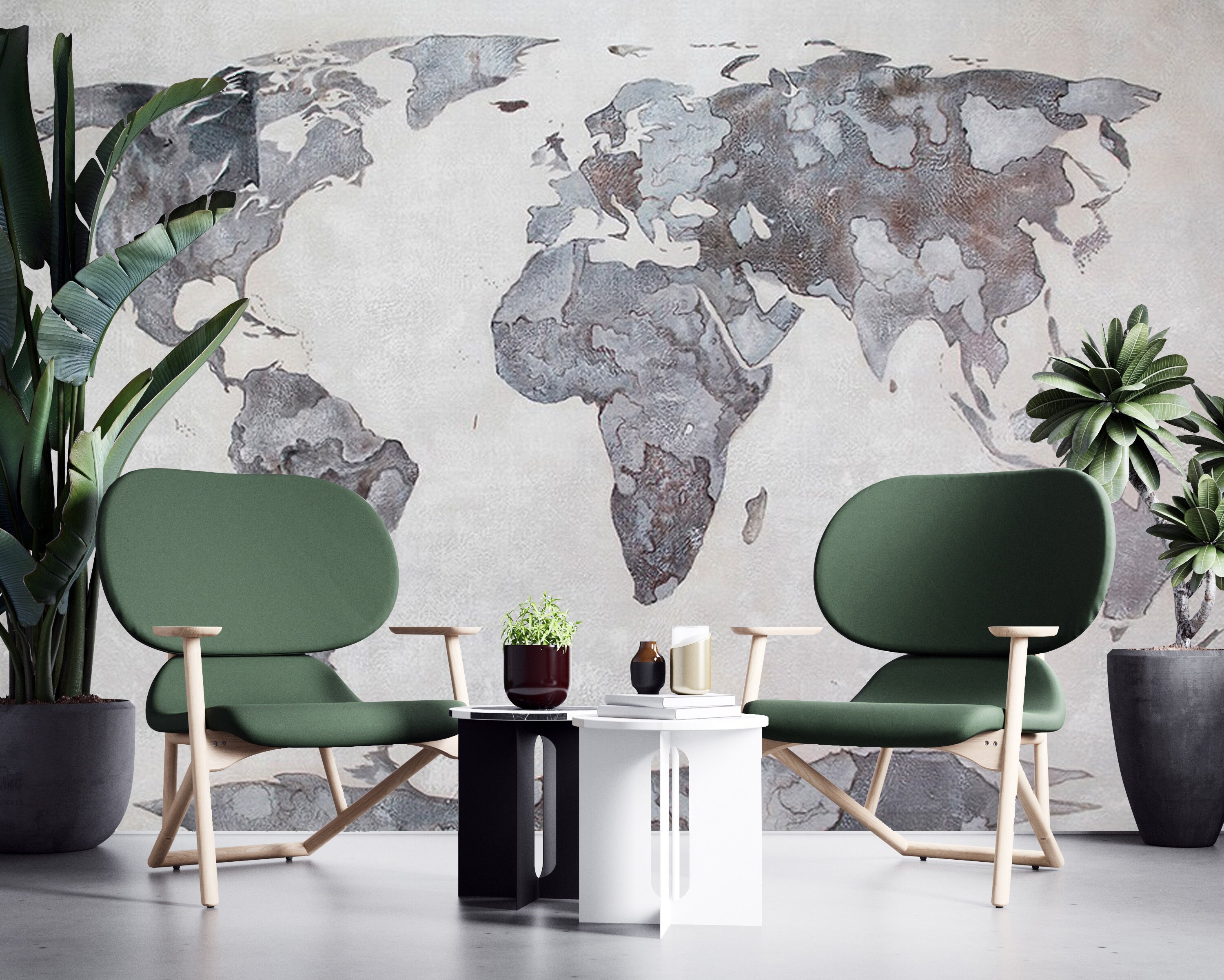 Customized Large World Map Removable Wallpaper Peel and Stick | Etsy