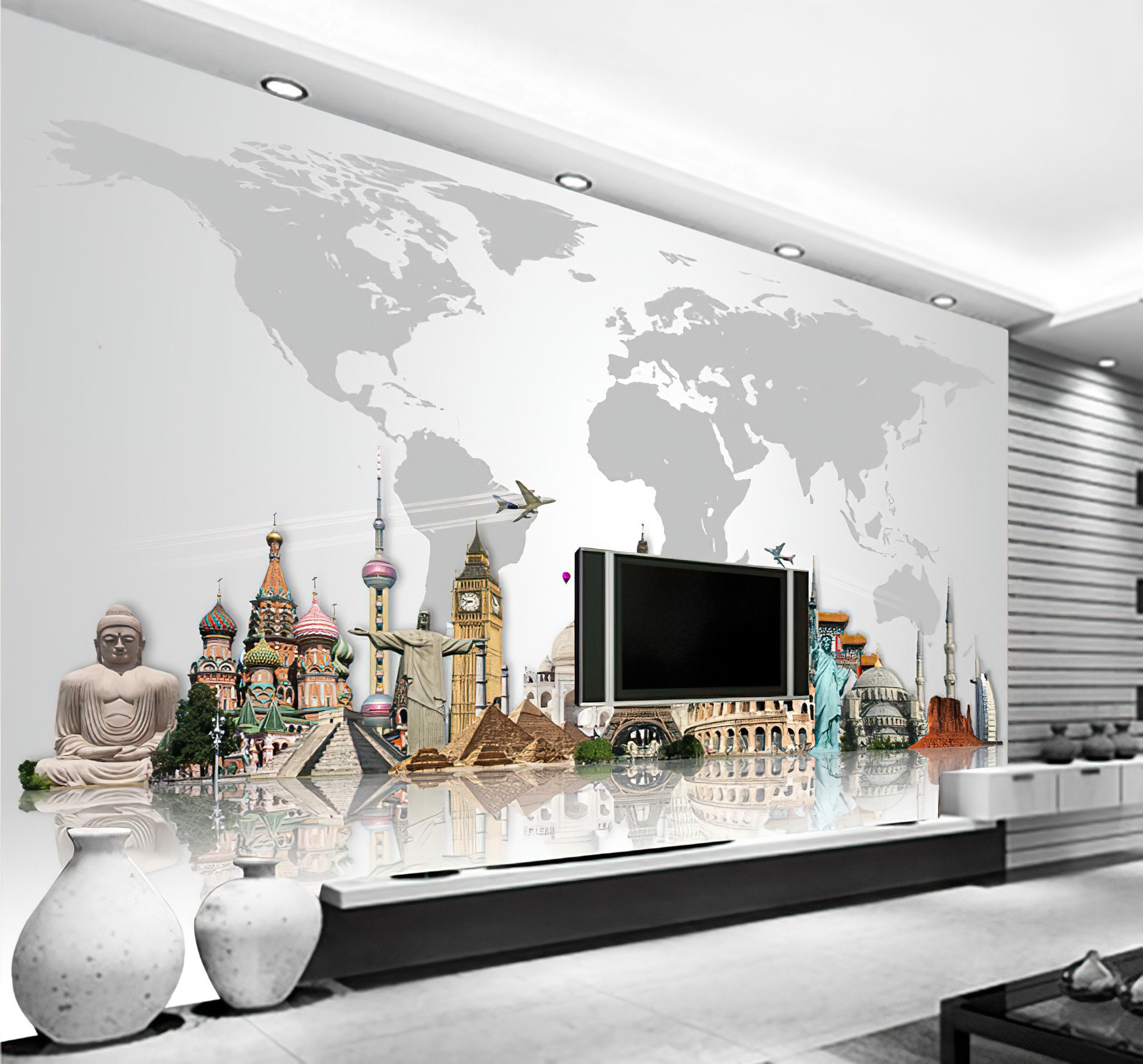 Map Wallpaper Removable Self Adhesive Peel and Stick Political - Etsy