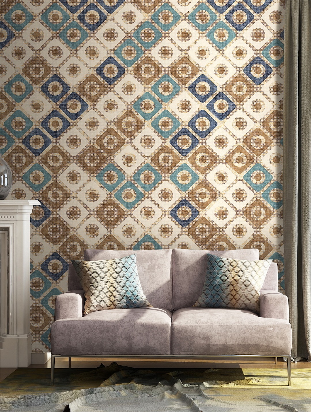 Geometry Pattern Wallpaper Triangle Peel and Stick Abstract 3d Woven ...