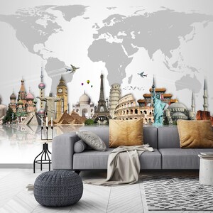 Removable Self Adhesive Peel and Stick Map Wallpaper Explorer Map Wall ...
