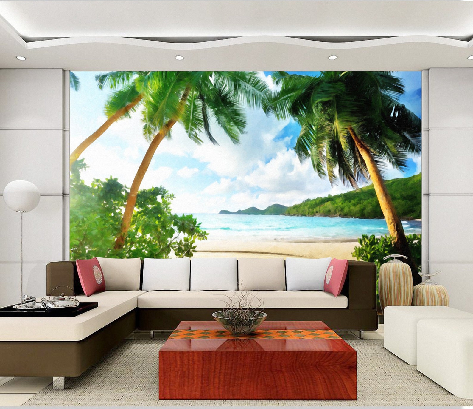 Beach Removable Wallpaper Sea Ocean Wave Landscape Nature Peel - Etsy