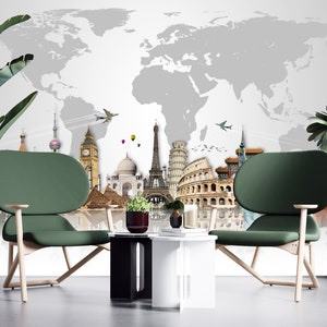 Removable Self Adhesive Peel and Stick Map Wallpaper Explorer Map Wall ...