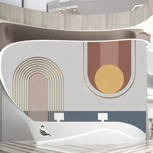 Geometry Wallpaper Circle Panel Scandinavian Abstract 3d Peel and Stick ...