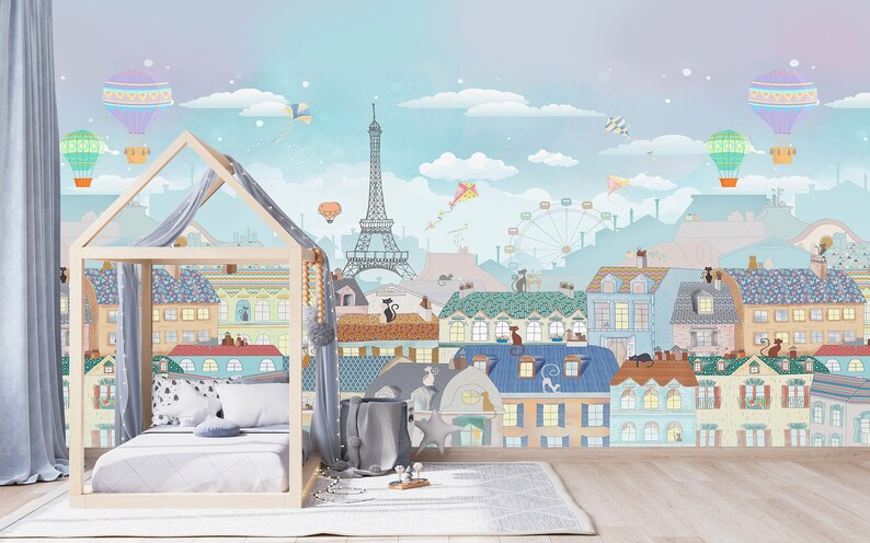 Soft Color Kids Wallpaper Cartoon Nursery Non Woven Eco - Etsy