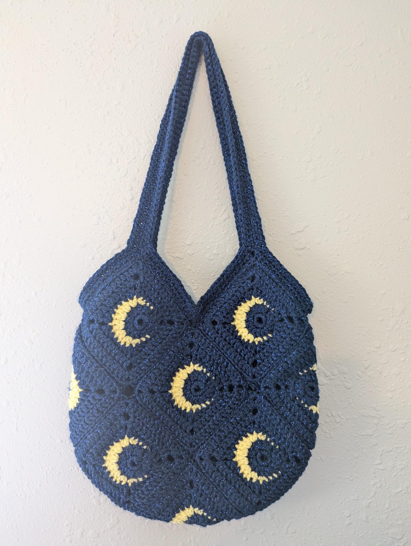 Sparkly Blue Moon Granny Square Purse 13" X 12" With 13" Handle - Etsy