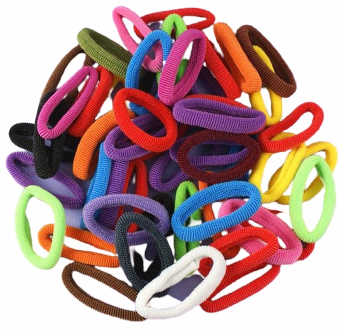 50 X Pcs of Hair Ponios Elastic Bobbles Bands in Assorted - Etsy