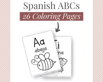 Spanish Alphabet Worksheets Downloadable Printable Bilingual Coloring ...