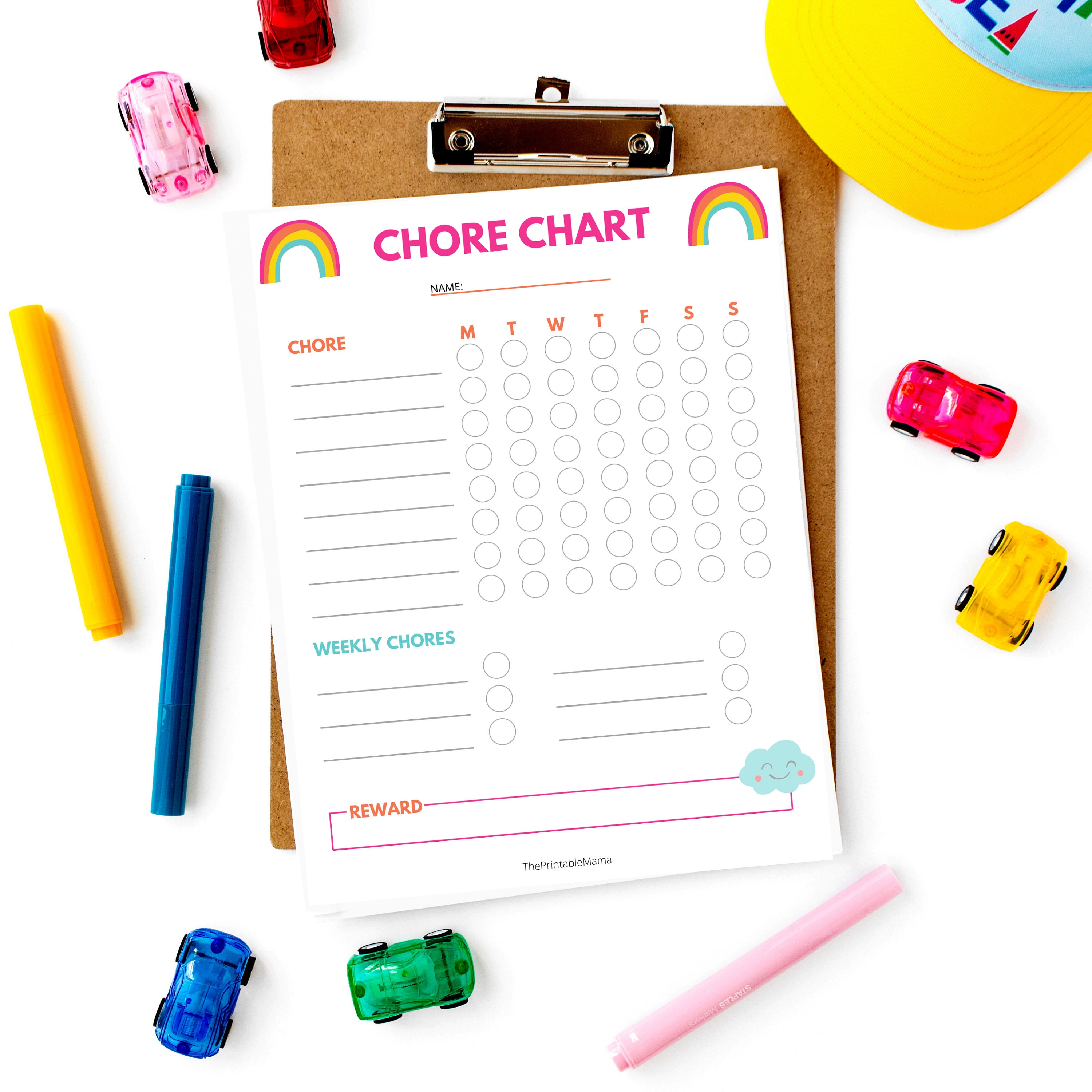Rainbow Chore Chart Keep Your Child Motivated in Doing Their Chores and ...