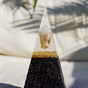 Black Orgonite Pyramid for Strong EMF & 5G. Mental Health Gift. Stress ...
