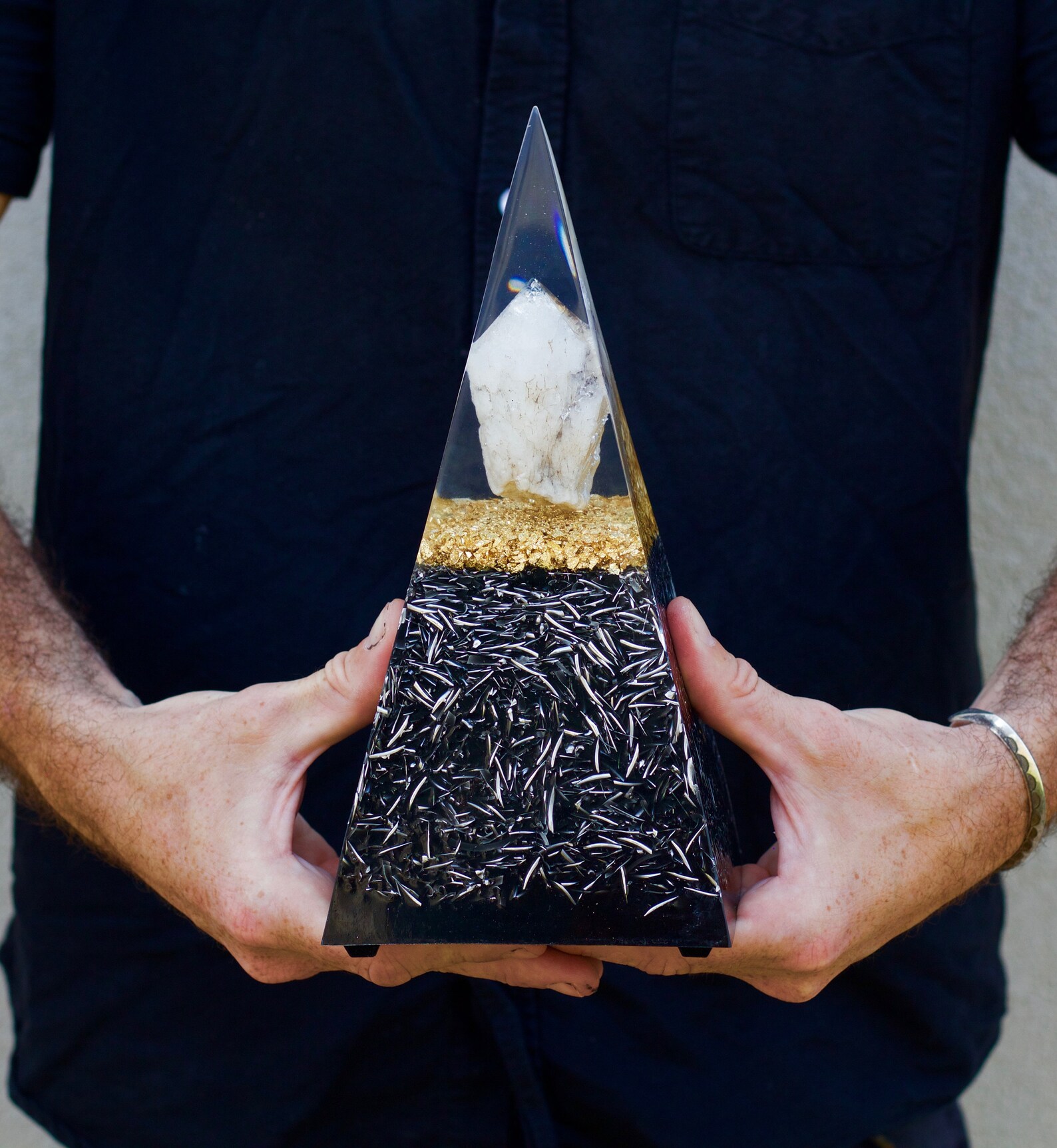 Black Orgonite Pyramid for Strong EMF & 5G Protection Help | Etsy