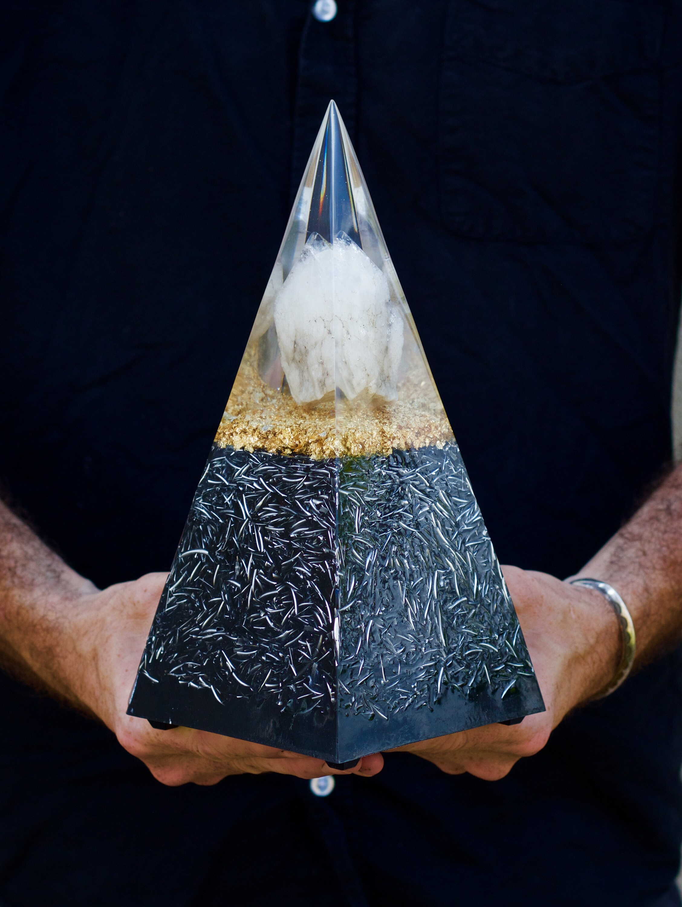 Black Orgonite Pyramid for Strong EMF & 5G Protection Help | Etsy