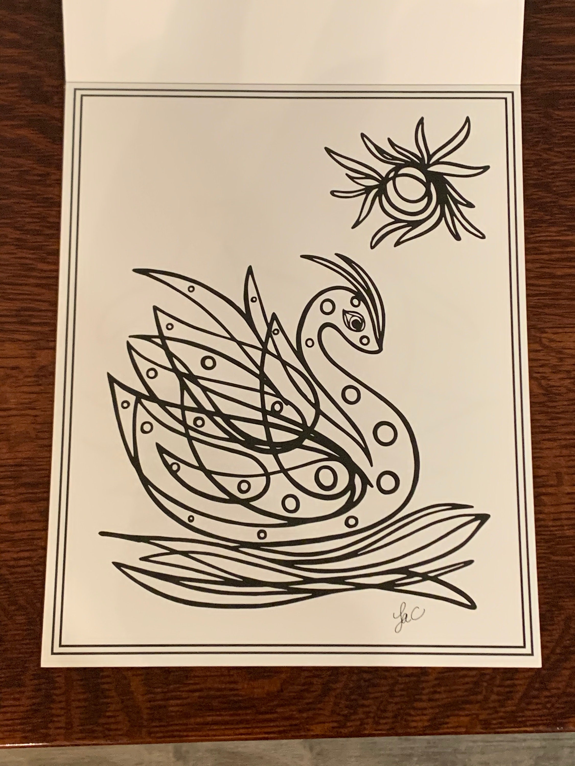 10 Coloring Sheets LAC Birds Drawings Swans & Penguins - Etsy