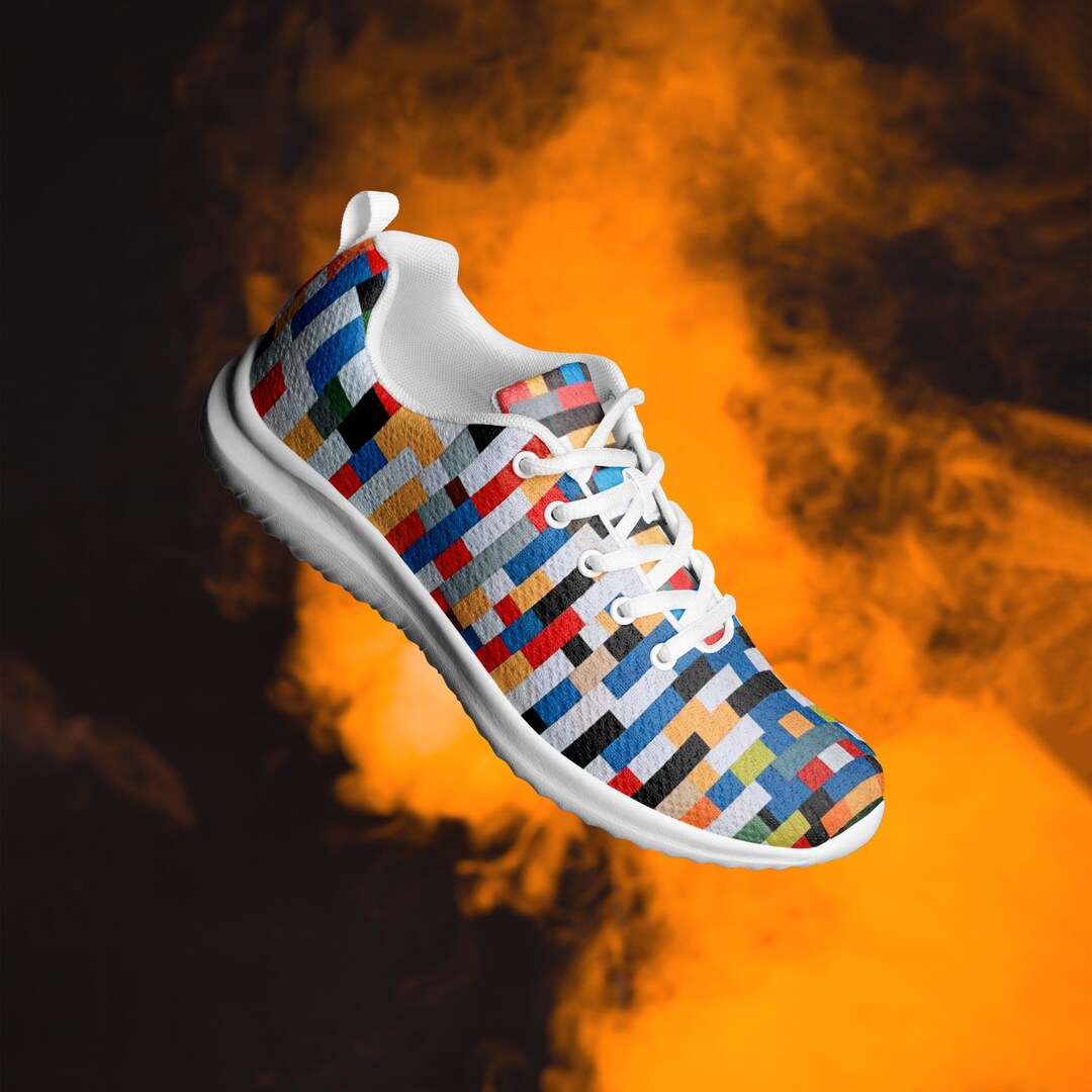 Womens Athletic Shoes Gamer Sneakers Box Pattern Footwear Colorful ...