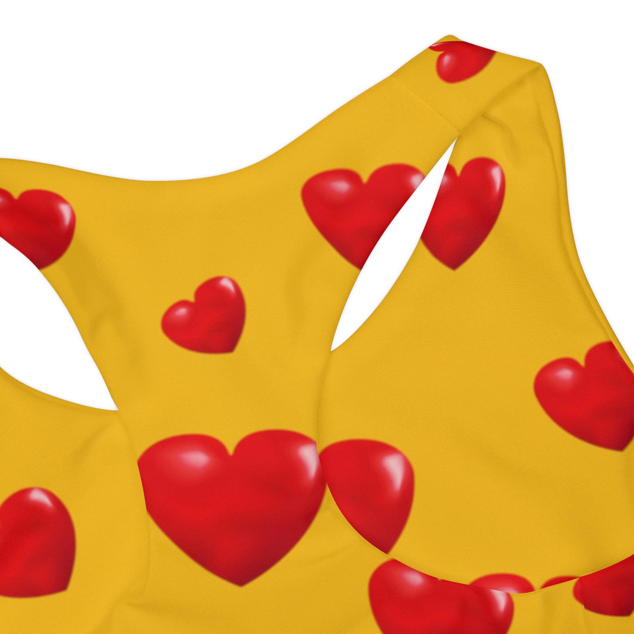 Girls Two Piece Swimsuit Hearts Swimwear Yellow Bathing Suit Red Hearts ...