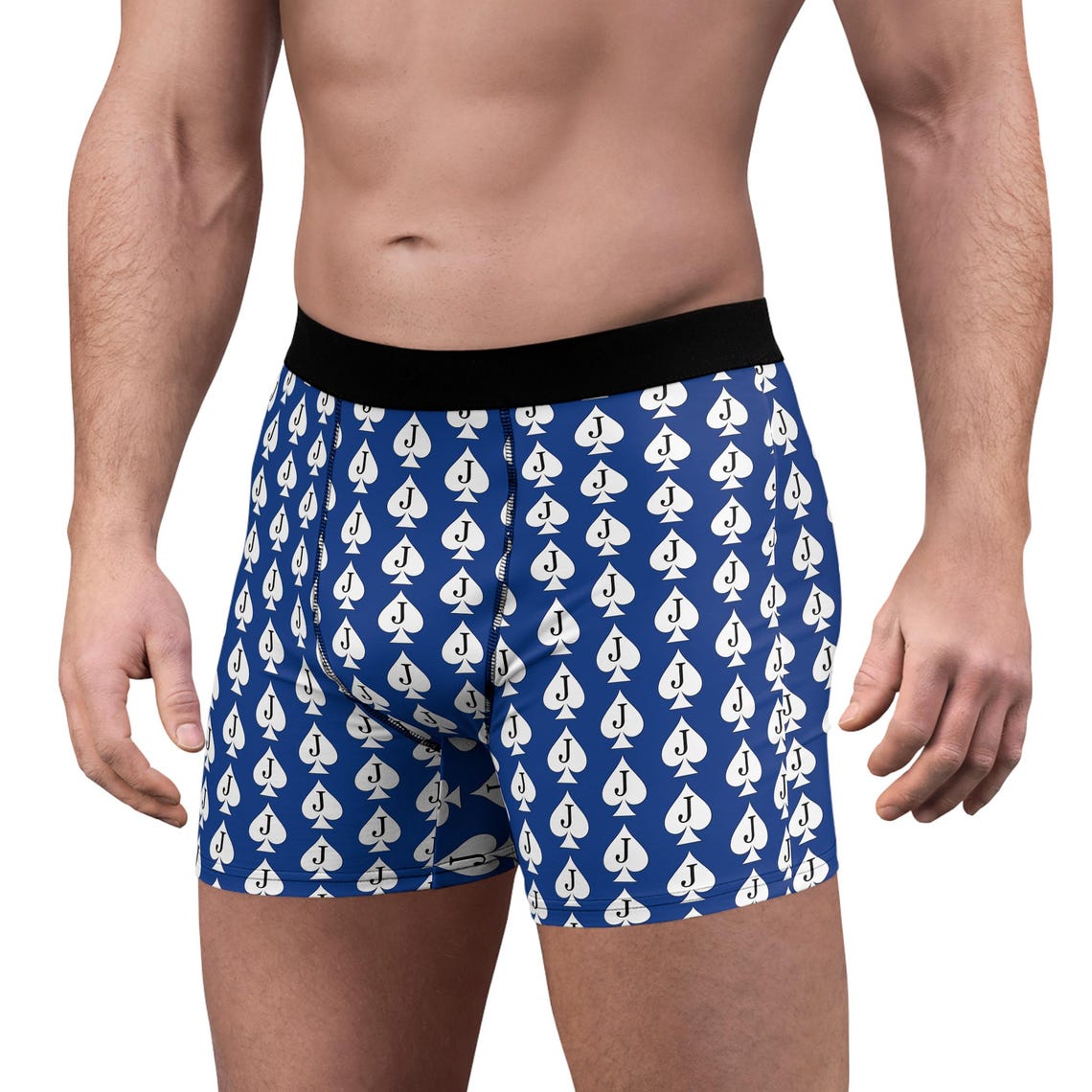 Men's Jack of Spades Boxer Briefs Spades Pattern Blue Underwear Swinger ...