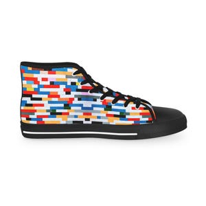Men's High Top Sneakers Block Pattern Sneakers Gamer Shoes Designer ...