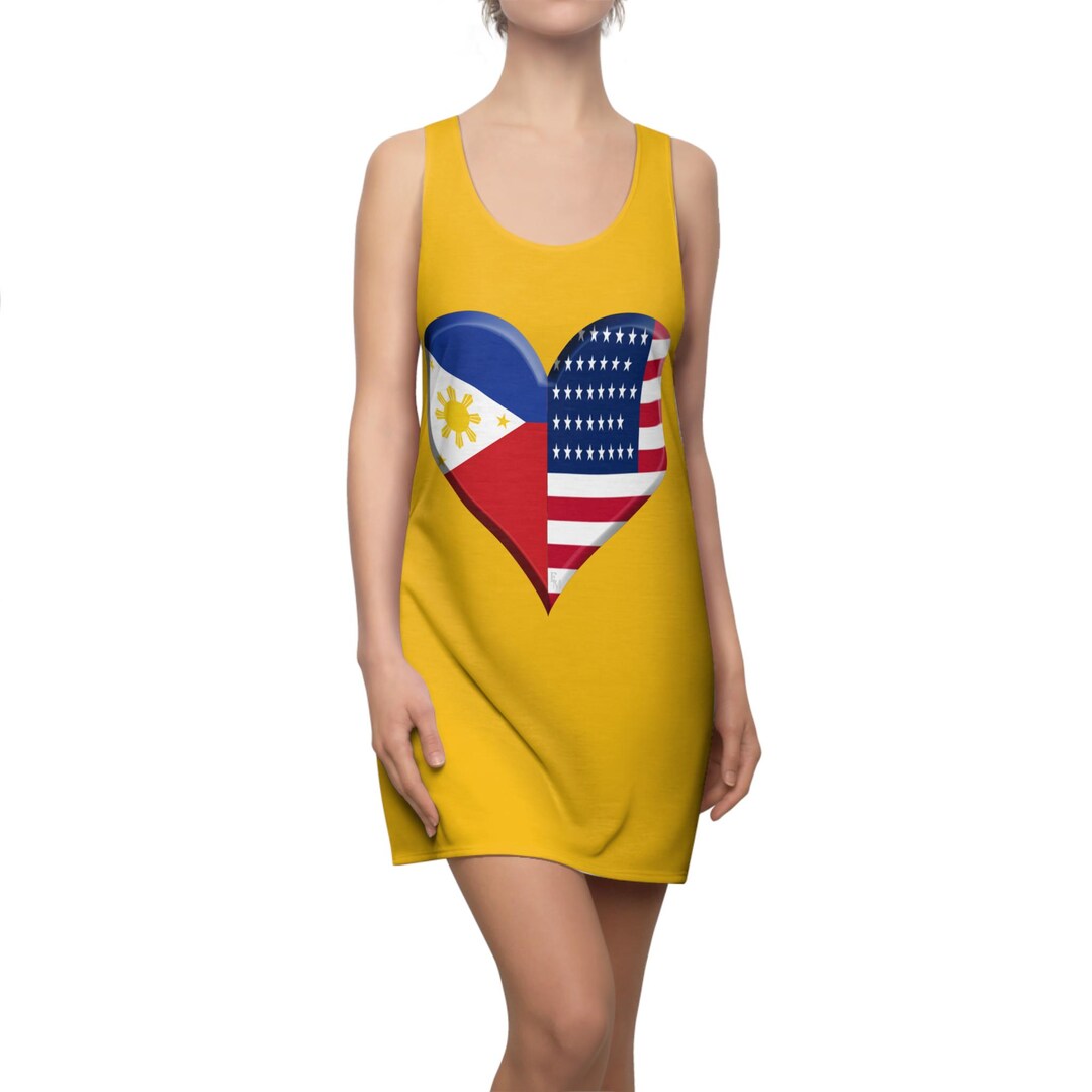 Philippine American Flag Racerback Dress Women's Cultural Pride Sporty ...