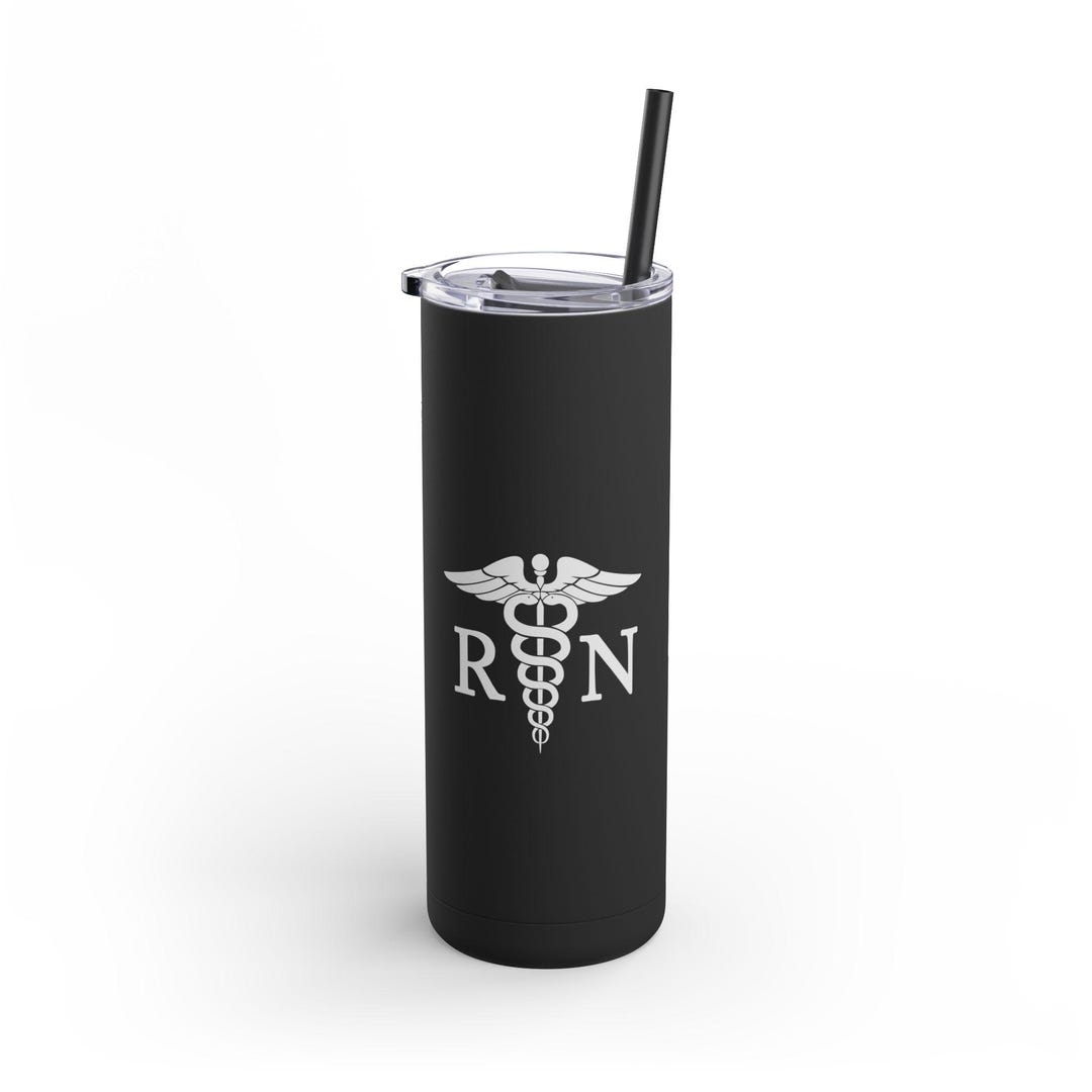 RN Skinny Tumbler, 20oz Registered Nurse Matte Tumbler Hot Drink Cup ...