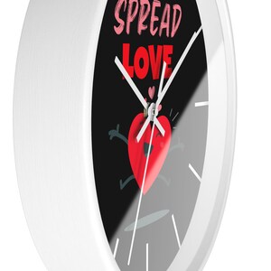 Heart Wall Clock Black Clock Love Clock Valentine Day Vibes Wall Decor ...