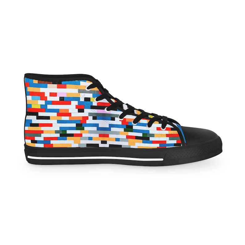 Men's High Top Sneakers Block Pattern Sneakers Gamer Shoes Designer ...